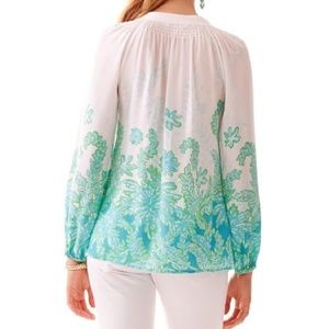 Lilly Pulitzer | Tops | Lilly Pulitzer Palmparty Silk Elsa Blousetags ...